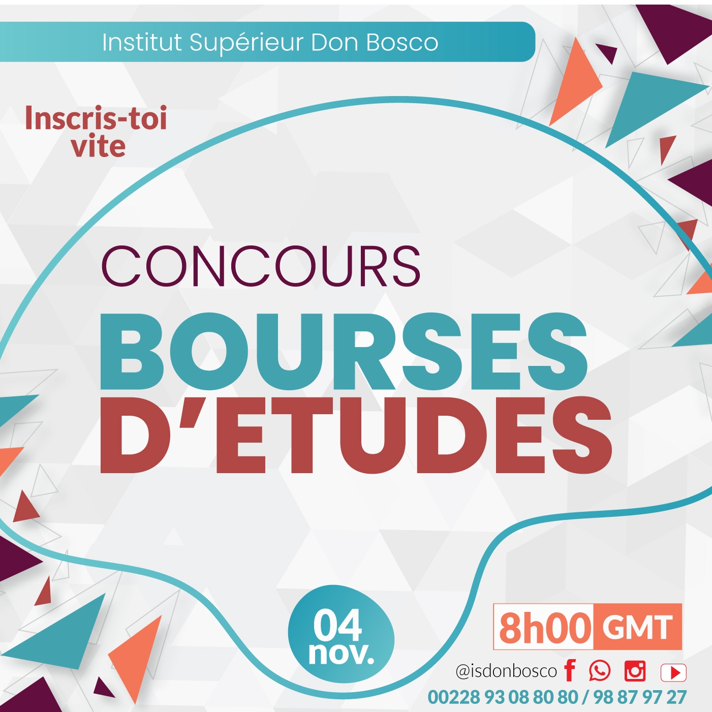 Concours de Bourse, Institut Supérieur Don Bosco Institut Supérieur Don ...